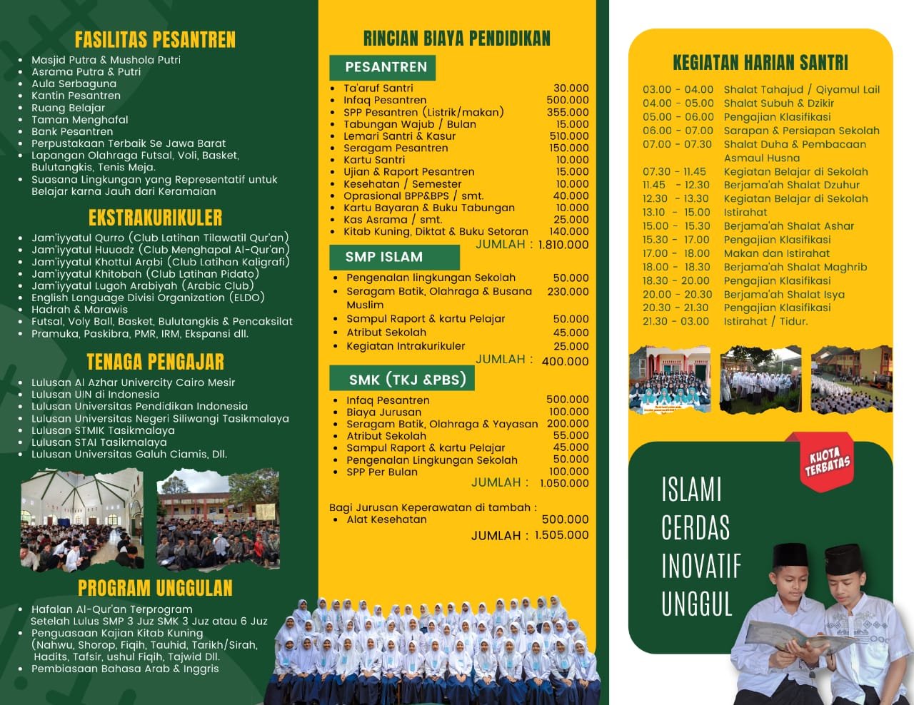 BROSUR PPDB 2022 - Pondok Pesantren Husnul Khotimah